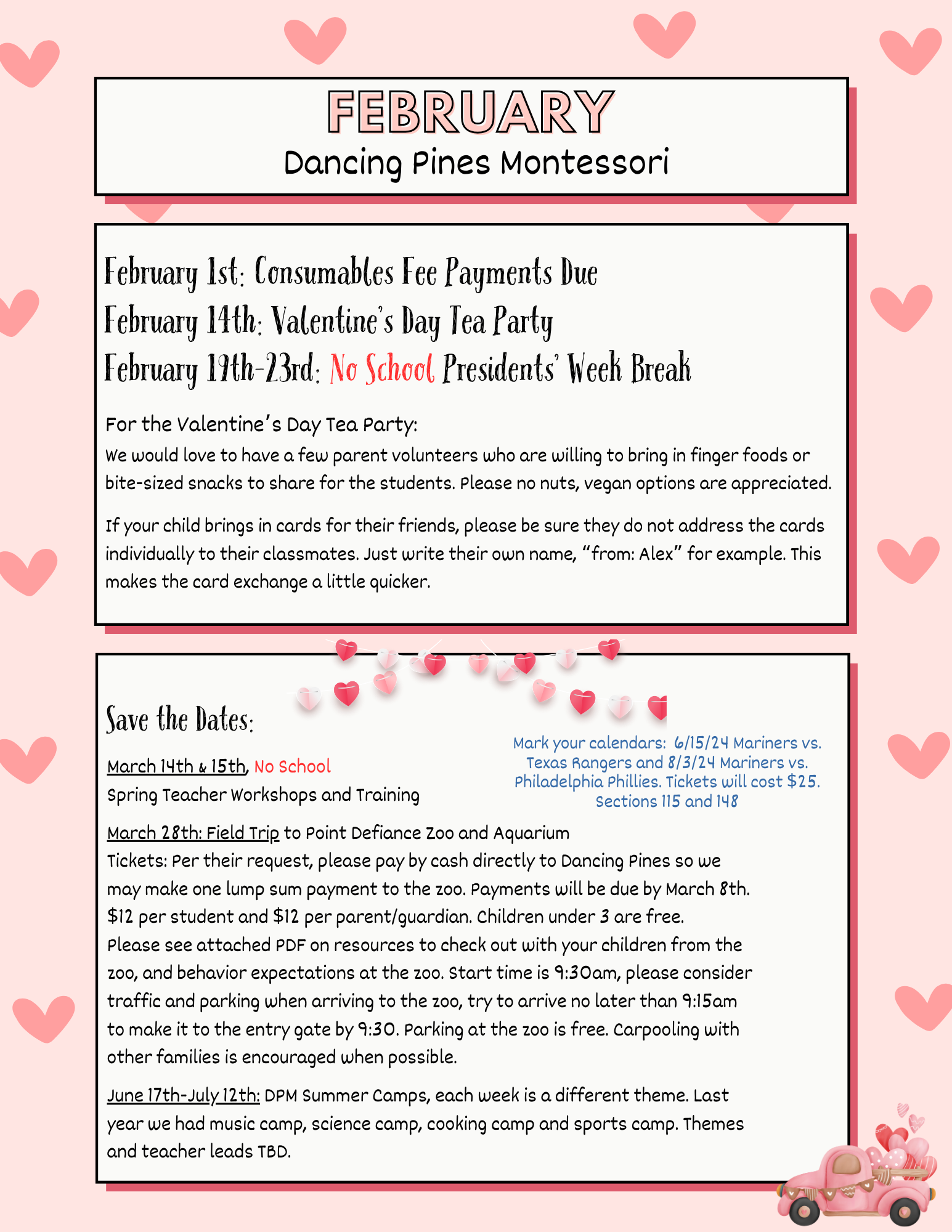 Newsletters and key dates